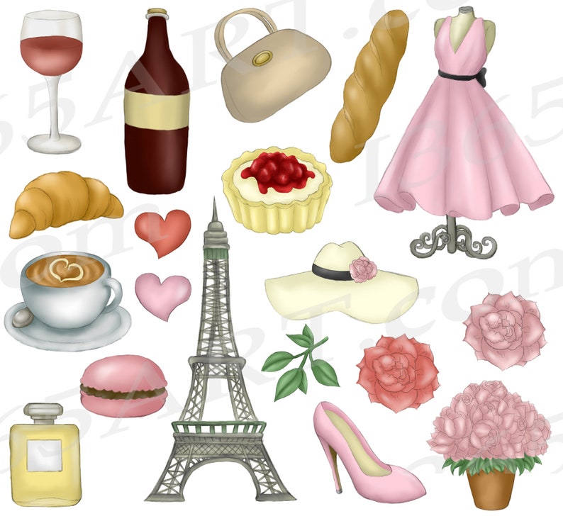 Paris Fashion Clipart Planner Clipart Spring time in Paris | Etsy
