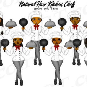 Afro Woman Chef, Culinary Clipart, Black Woman Clipart, Girl Boss ...