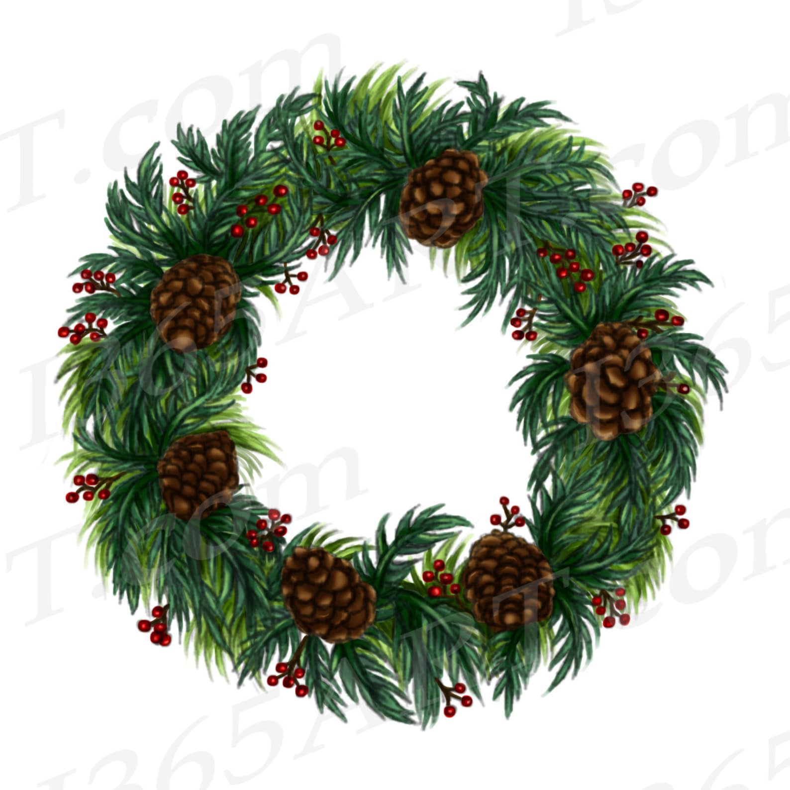 Winter Wreath Clipart Watercolor Wreath Christmas Wreath - Etsy