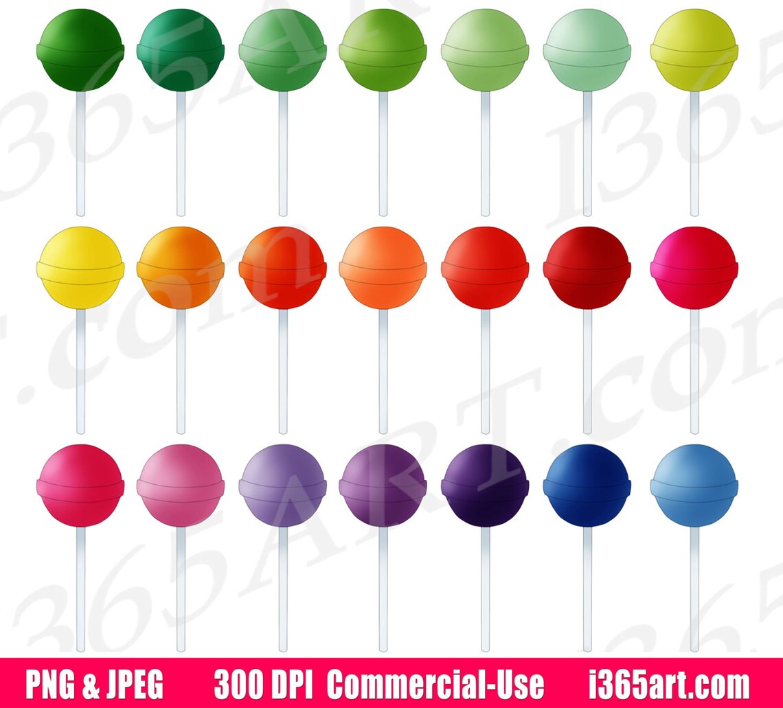 Buy 3 get 1 free Lollipop Clipart Lolly Pop Candy Clip Art | Etsy