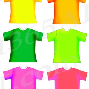 T-shirt Clipart, Shirt Clipart Set, Shirt Clip Art, Clothing Clipart ...