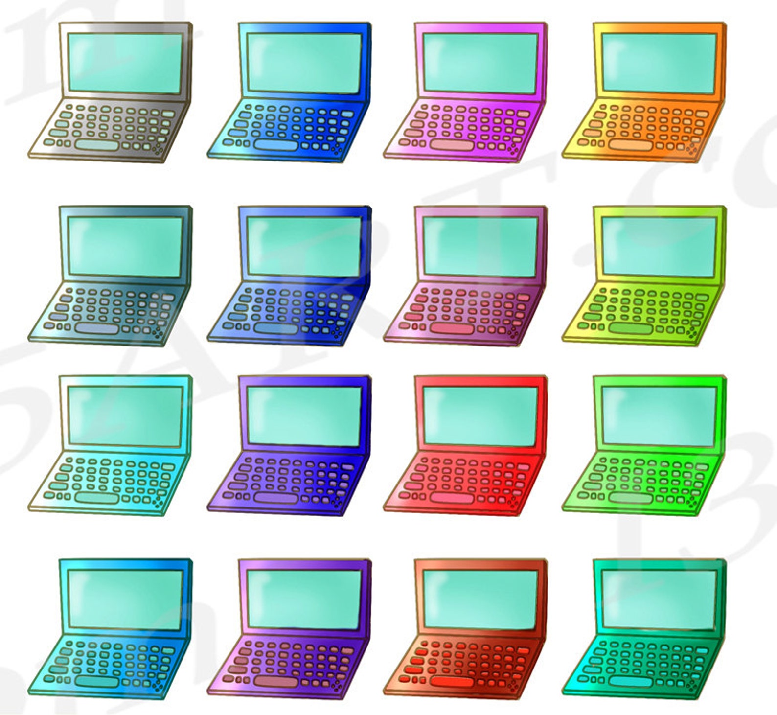 Laptops Clipart Clip Art Computer Clipart Business Clipart | Etsy