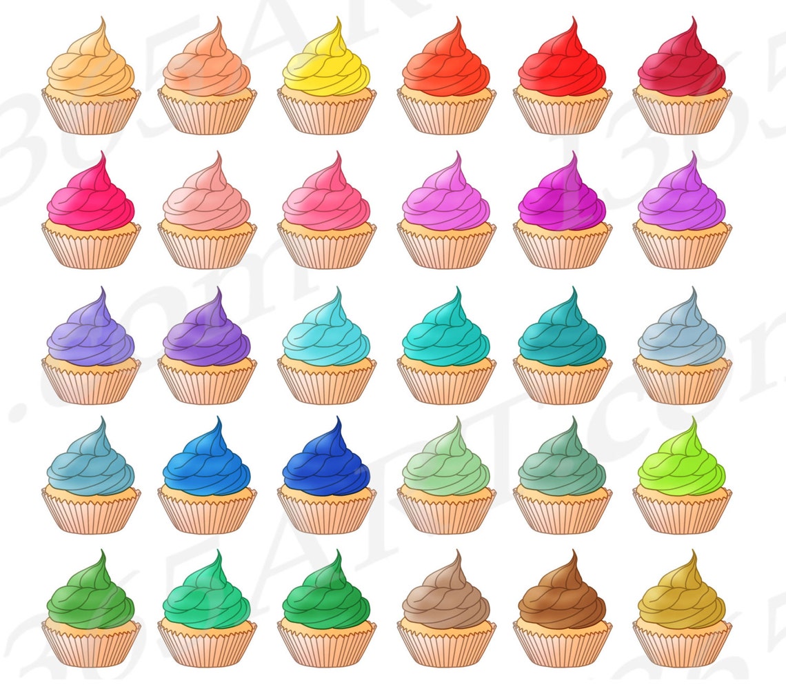 Buy 3 Get 1 Free Cupcake Clipart Cupcake Clip Art Delicious - Etsy