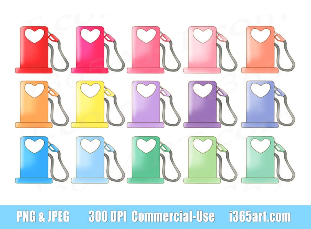 Gas Pump Clipart, Fuel Icon Clip Art, Gas Station, Hearts, Cute ...