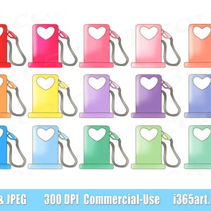 Gas Pump Clipart, Cute Fuel Icons, Planner Stickers (PNG) - Etsy