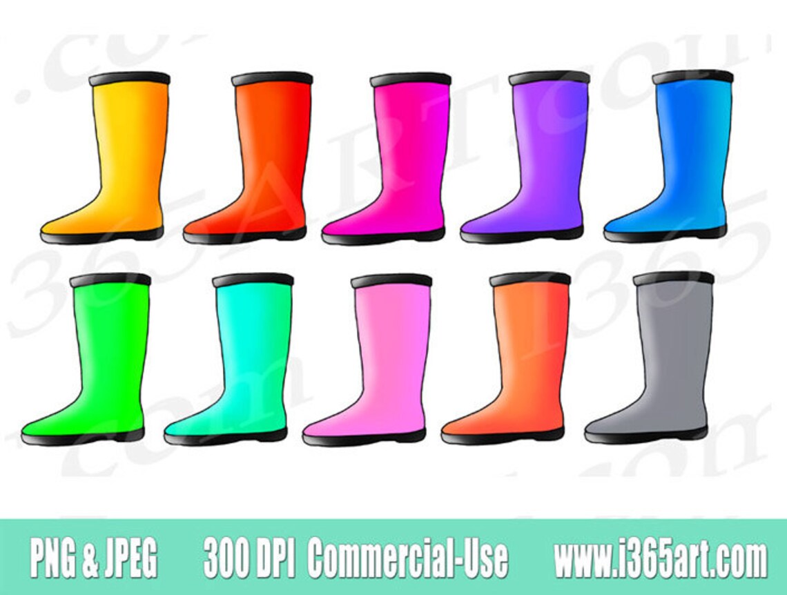 Rain Boots Clipart Rain Boots Clip Art Rainboots Clipart | Etsy
