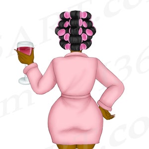 Hair Salon Clipart, Spa Day, Hair Rollers, Curlers, Wine, Sleepover ...