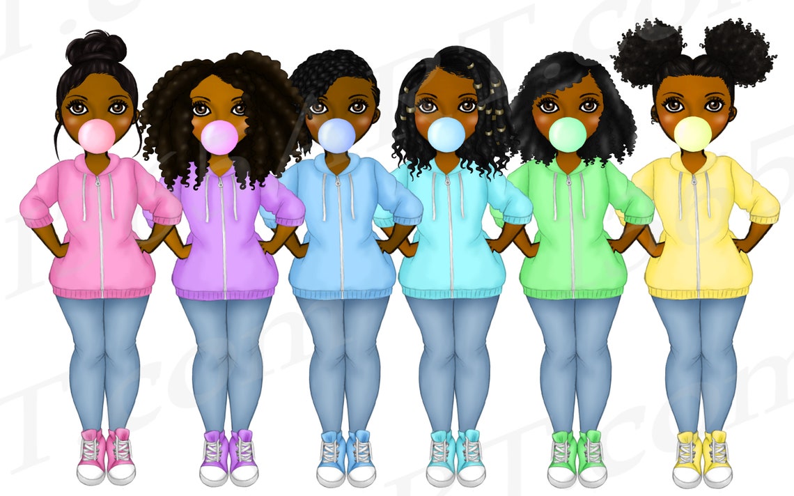 Bubble Gum Pink Png Black Woman Clipart Black Girl Png Bubble Gum