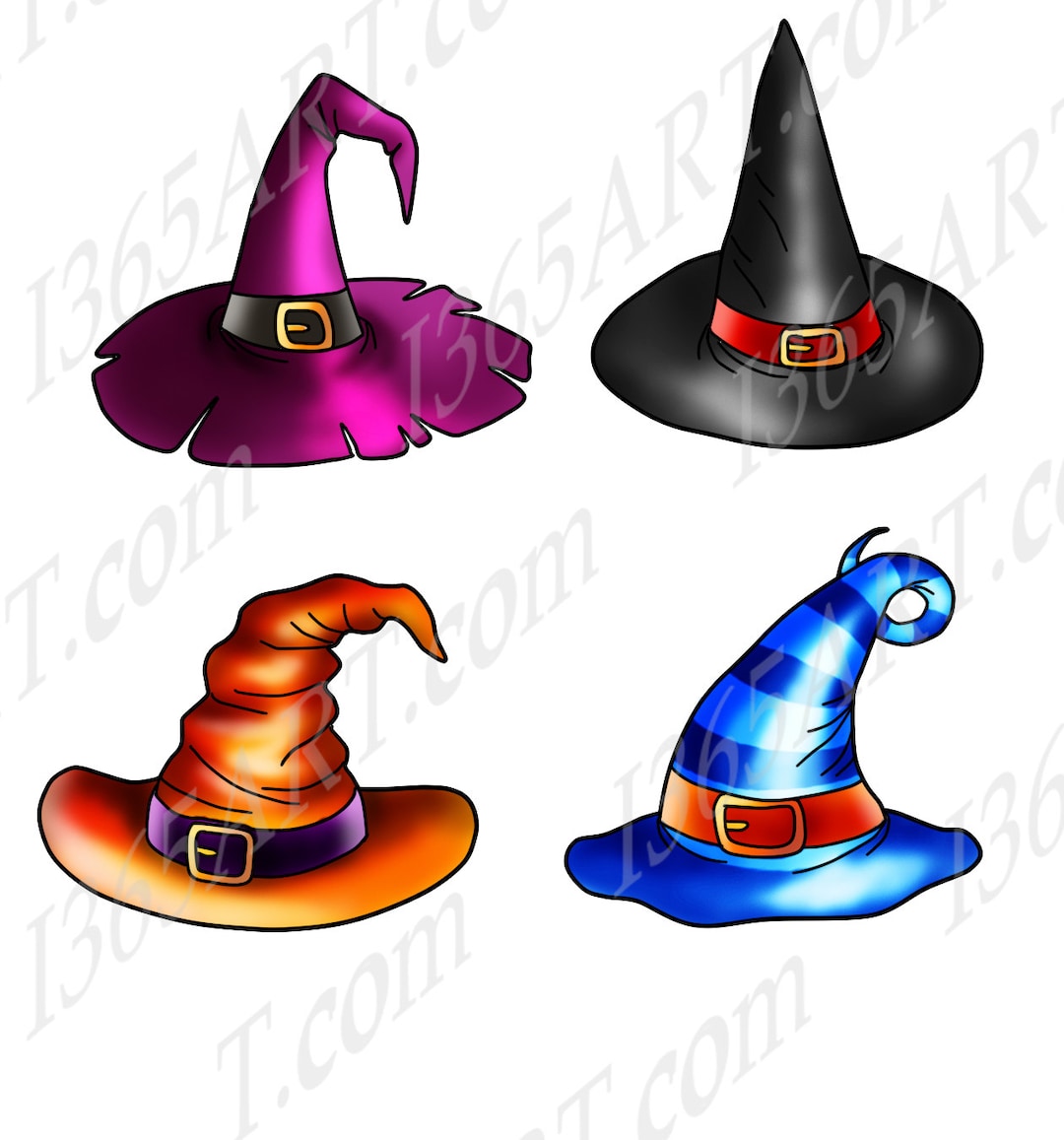 Funky Witch Hat Clipart, Halloween Graphics (PNG, JPEG) - Etsy