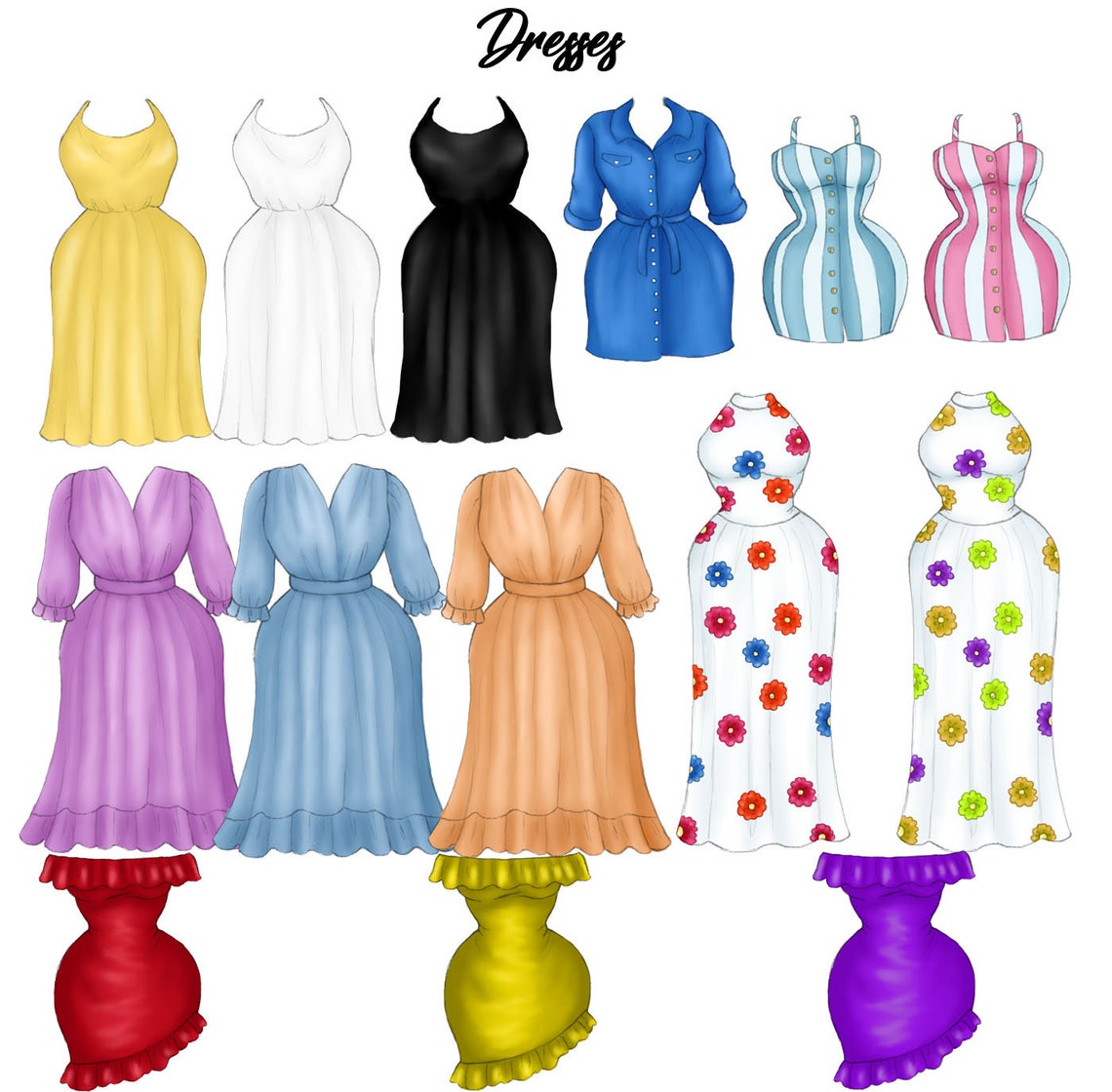 Spring Fashion Clipart Custom Girl Clipart Customizable - Etsy