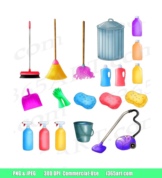 Cleaning Clipart Cleaning Clip Art Spring Cleaning House - Etsy