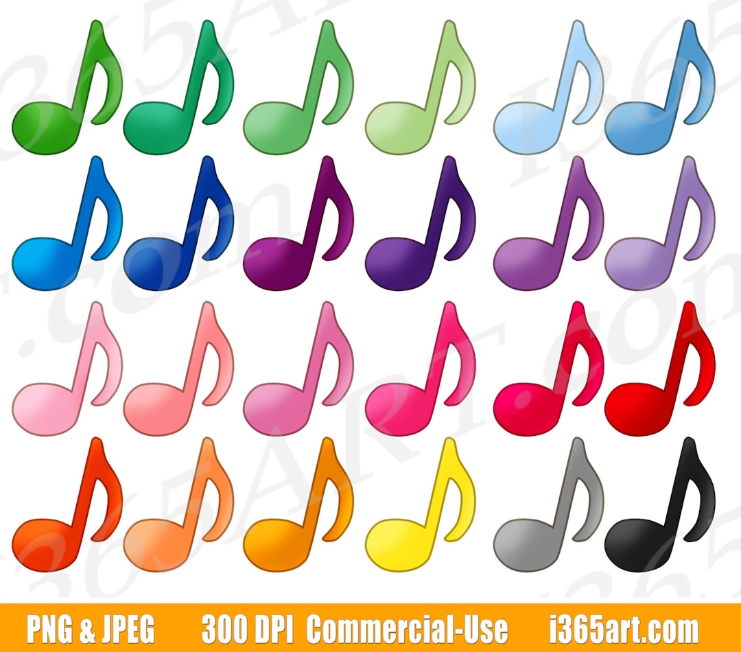 Rainbow Music Notes Clipart, Musical Notes Clip Art, Eighth Note, Music ...