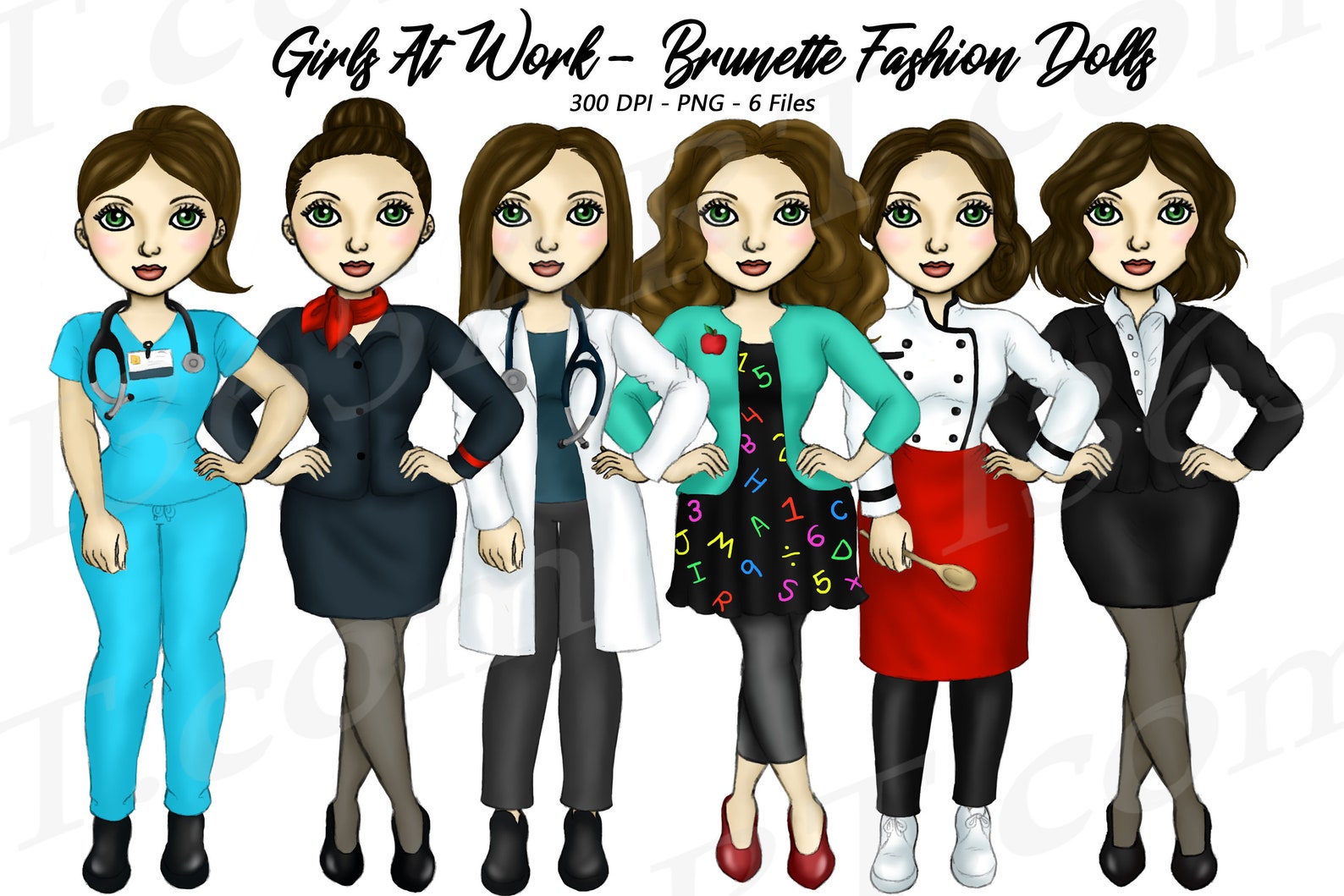 Girls at Work Clipart Girl Boss Clipart Business Woman | Etsy