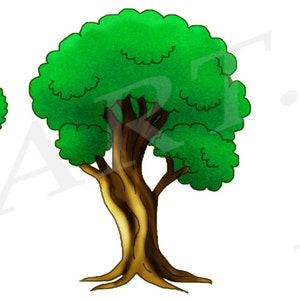 Tree Clipart, Tree Clip Art, Green, Forest Clipart, Hand Drawn, Clipart ...
