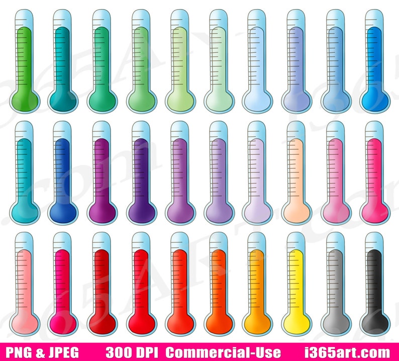 Thermometer Clipart Thermometer Clip Art Medical Printable | Etsy