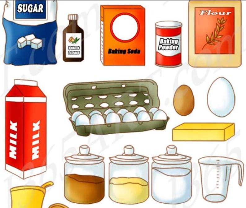 Baking Clipart Set, Kitchen Appliances Clip Art, Cooking Utensils ...