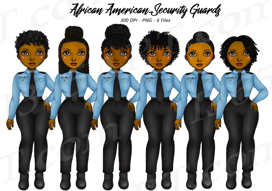Black Security Guard Clipart, Black Woman PNG, Occupation, Police ...
