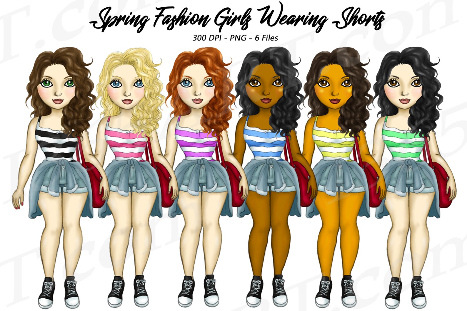 Spring Fashion Clipart Spring Girls PNG African American - Etsy