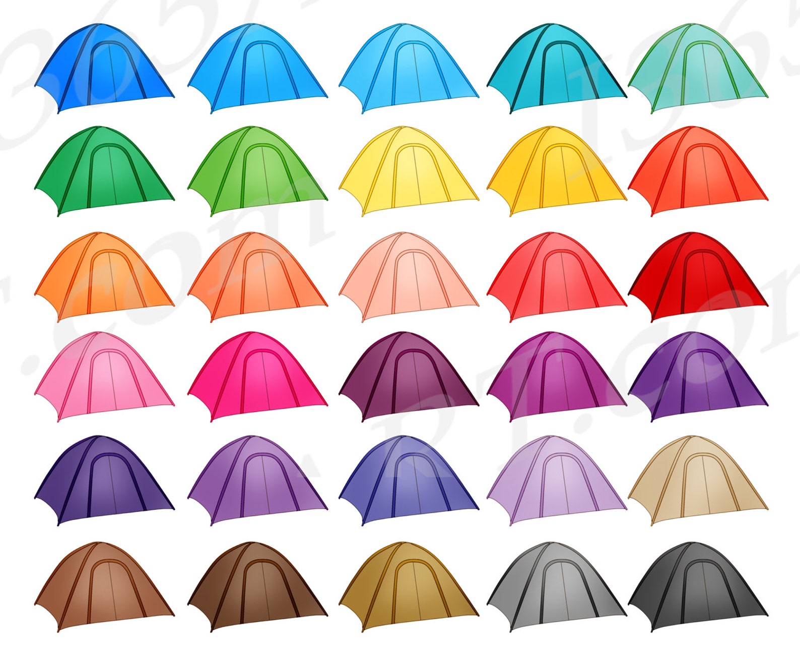 Camping Tents Clipart Tent Clip Art Outdoors Hiking Trip - Etsy