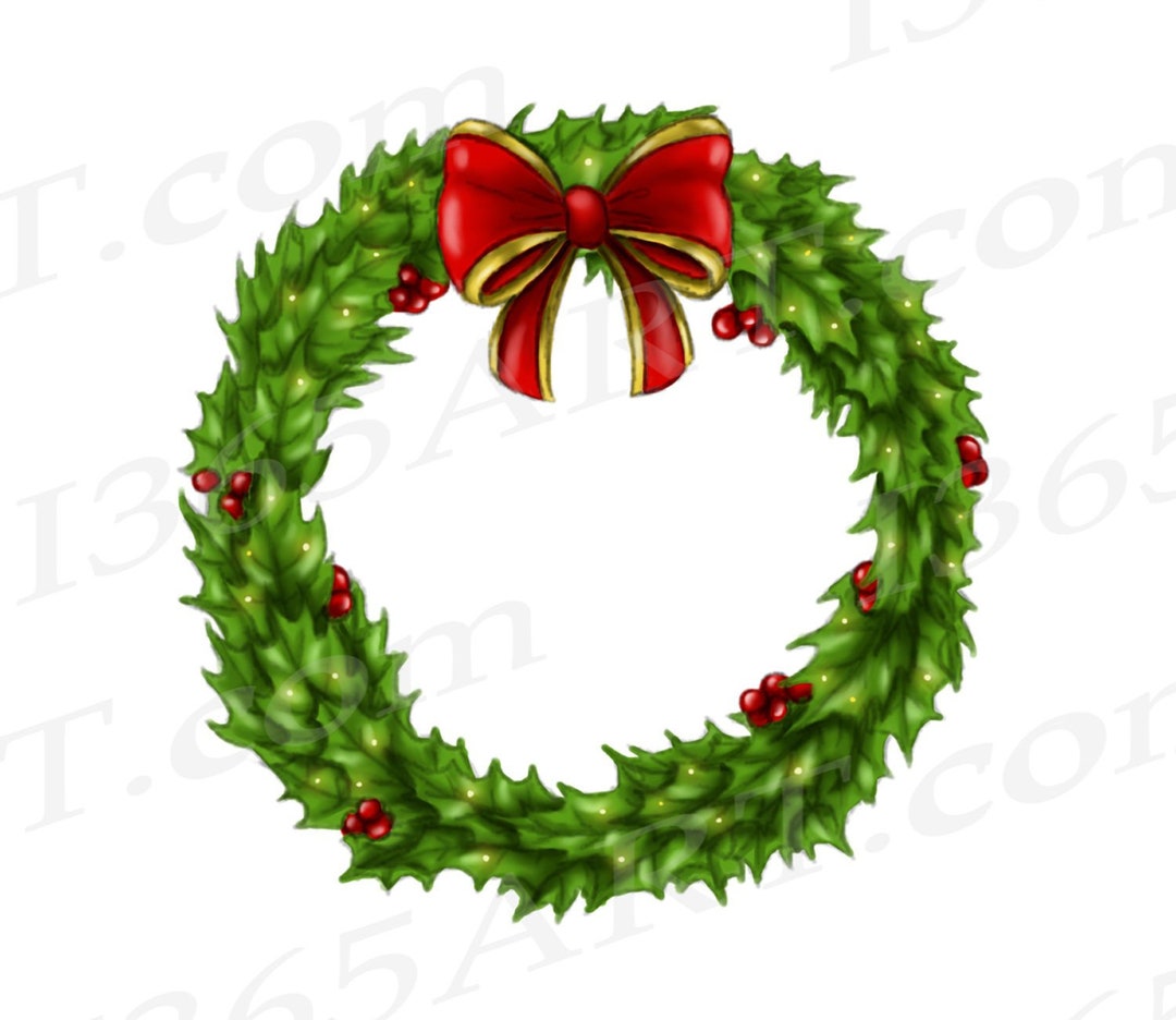 Holly Wreath Clipart, Holly Wreath PNG, Holly, Christmas Wreath ...