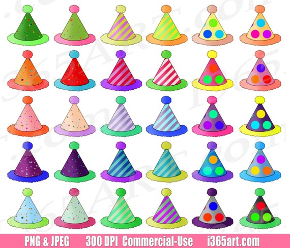 Buy 3 get 1 free Party Hats Clipart, Birthday Hats Clip Art, Birthday ...