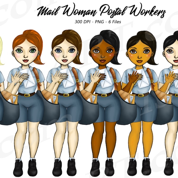 Woman Mail Carrier Clipart - Etsy