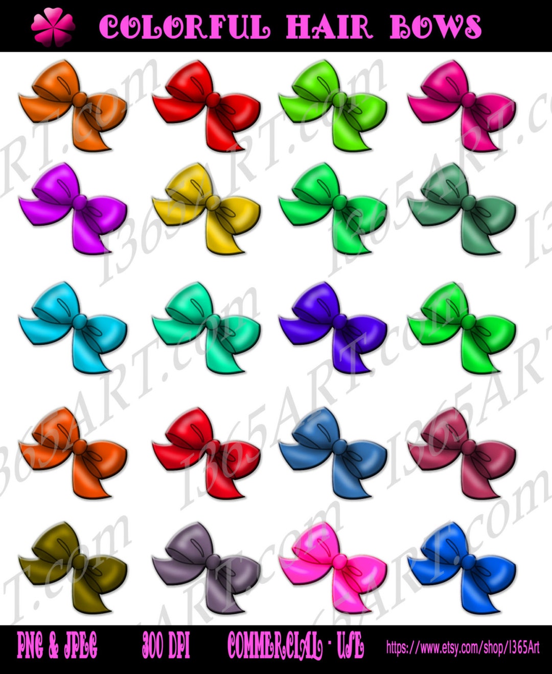 Buy 3 Get 1 Free Ribbons Clipart Set, Ribbon Clip Art, Bow Clipart ...
