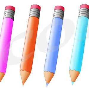 Buy 3 Get 1 Free Colored Pencils Clipart Clip Art, Teacher, School ...