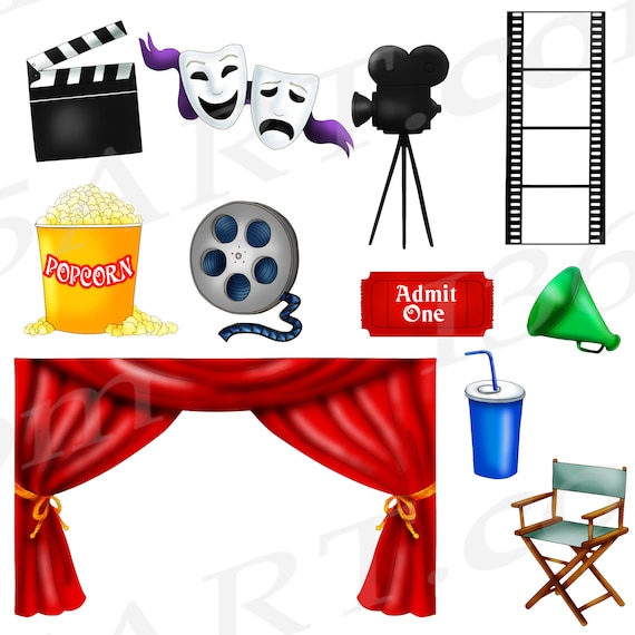 Movie Night Clip Art Black And White