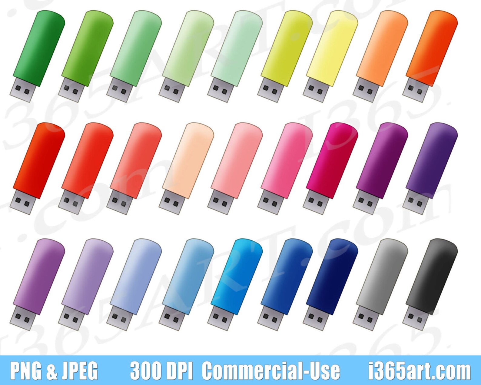 Flash Drive Clipart USB Clip Art Disk Storage Hard Drive - Etsy