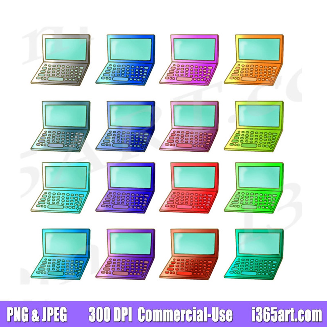 Laptops clipart clip art computer clipart business clipart | Etsy