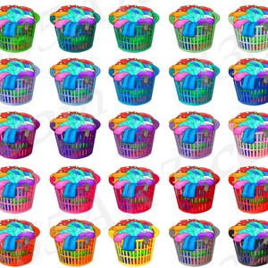 Buy 3 Get 1 Free Colorful Laundry Baskets Clip Art, Laundry PNG ...