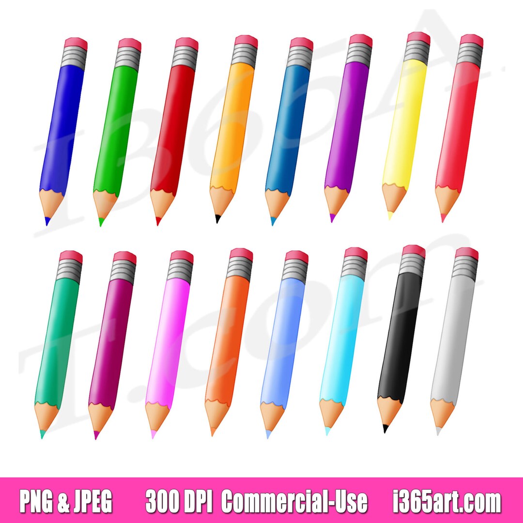 Buy 3 Get 1 Free Colored Pencils Clipart Clip Art, Teacher, School ...