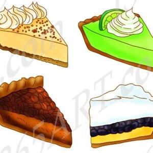 Pie Slice Clipart, Pie Slice Clip Art, Dessert Illustrations, Digital ...