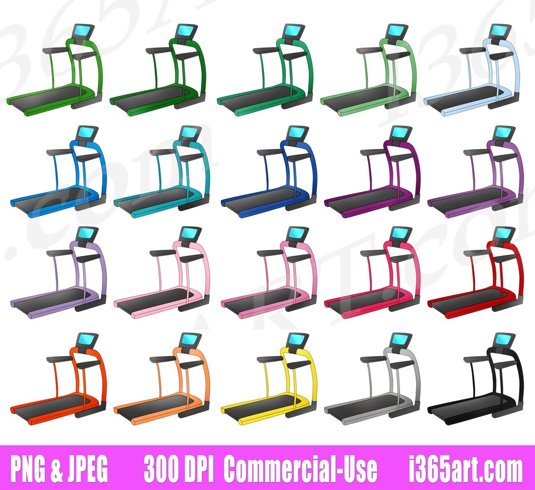 Treadmill Clipart, Exercise Clip Art, Fitness Equipment, Workout, Gym ...