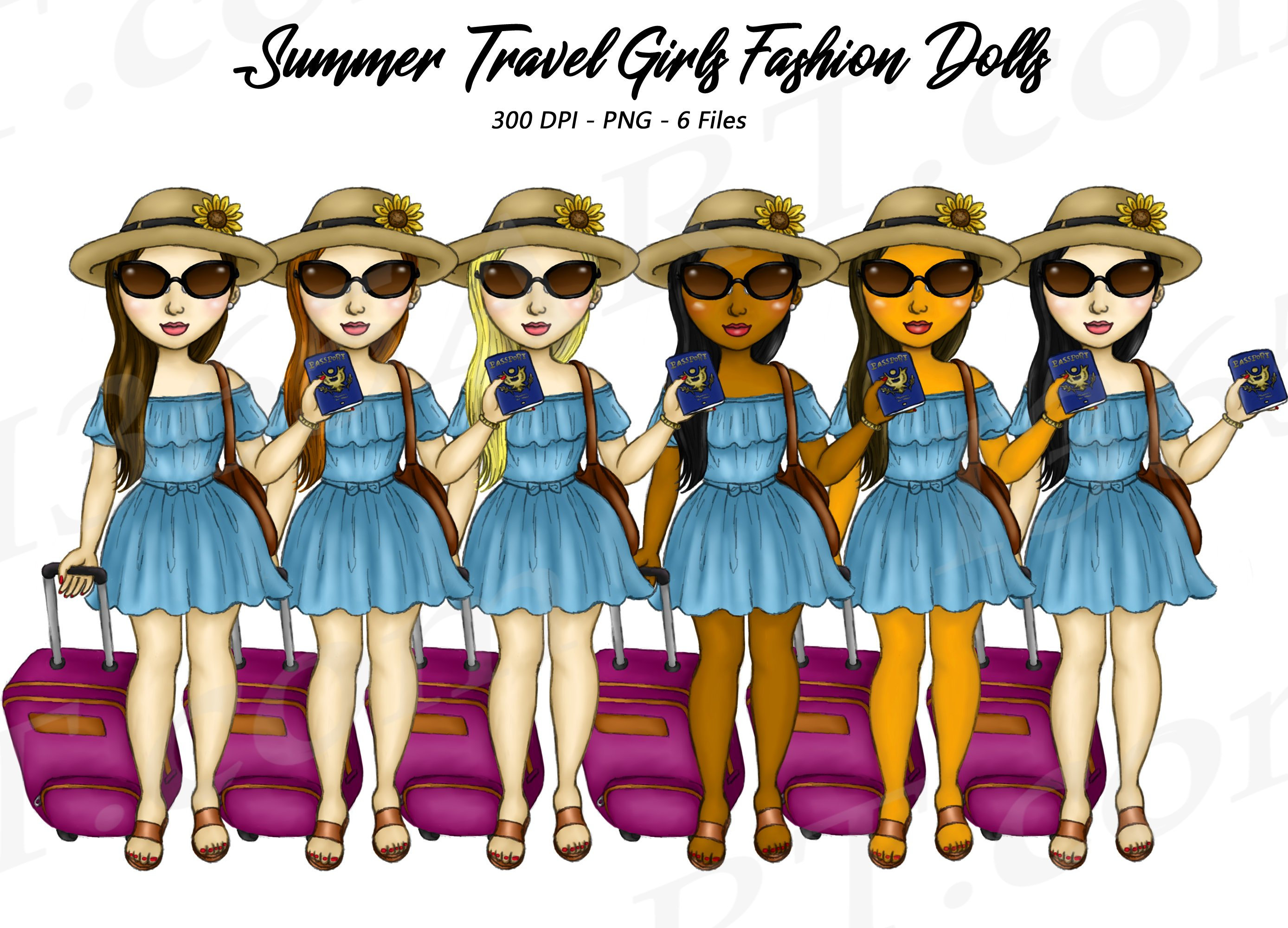 Girls Vacation Clip Art