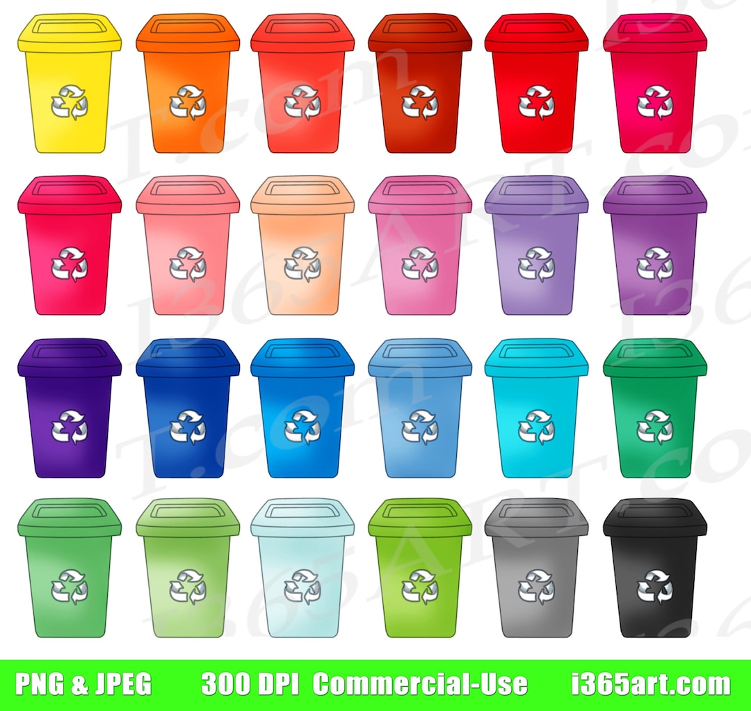 Recycling Bin Clipart, Recycle Clip Art, Green, Garbage Bins, House ...