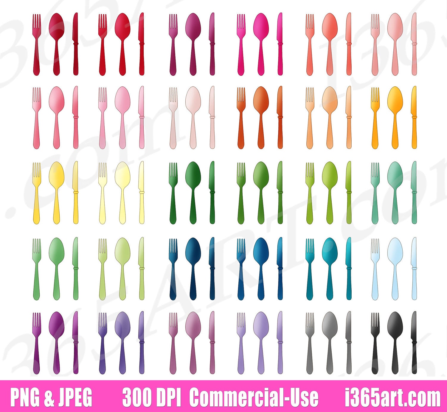 Buy 3 Get 1 Free Cutlery Clipart Utensils Clip Art Fork | Etsy