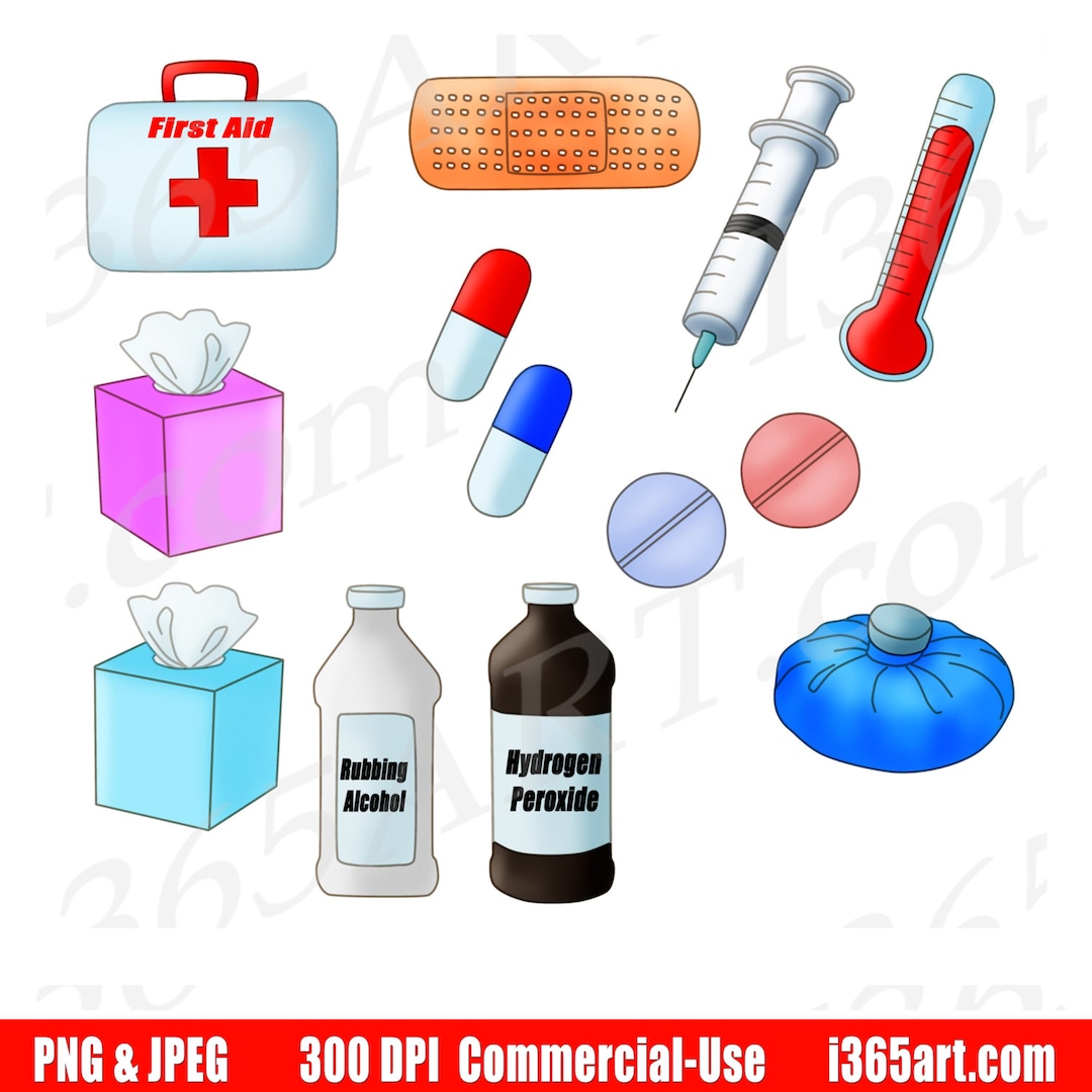 Medical Supplies Clipart, Medical Clip Art, Healthcare, Medical Kit ...