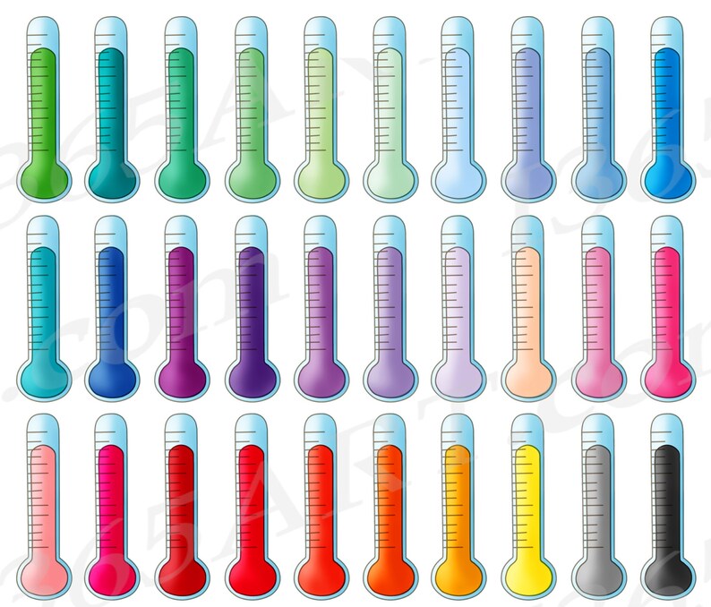 Thermometer Clipart Thermometer Clip Art Medical Printable | Etsy