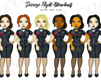 African American Flight Attendant Png - Etsy