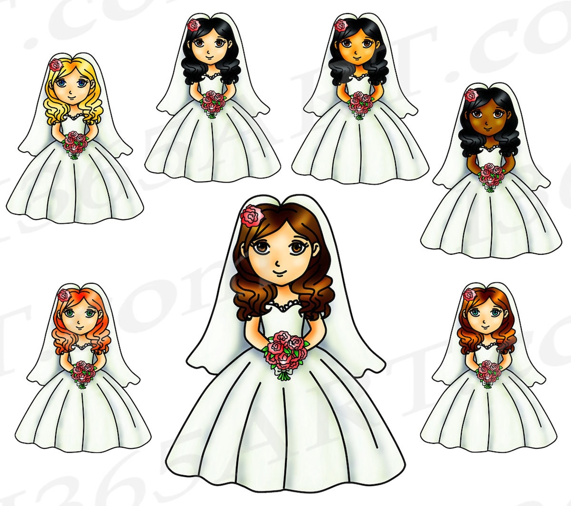 Bride Clipart, Bride Clip Art, Wedding Clipart, Bridal Shower, Planner ...