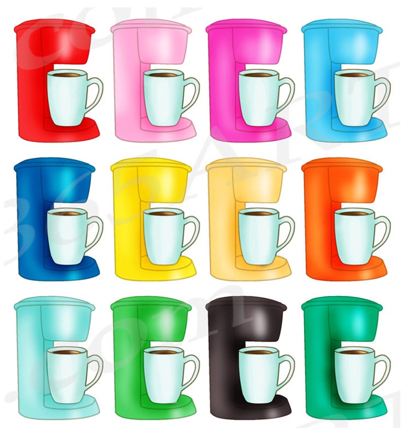 Coffee Maker Clipart Coffee Maker Clip Art Latte Espresso | Etsy