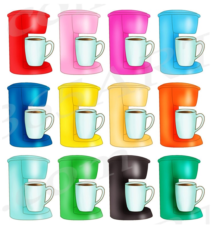 Coffee Maker Clipart Coffee Maker Clip Art Latte Espresso | Etsy