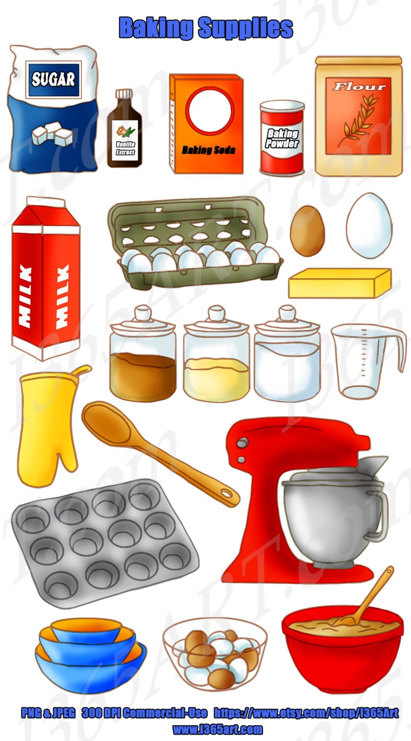 Buy 3 Get 1 Free Baking Clipart Set, Kitchen Clipart, Appliances ...
