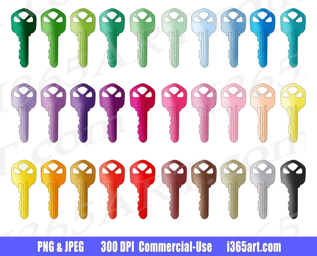 House Keys Clipart, Colorful Keys Clip Art, Moving, Door Keys, Property ...