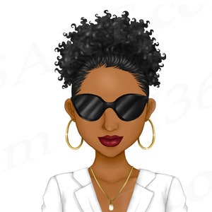 Black Woman Clipart, Bougie Black Girl Illustration, Girl Boss PNG, Black Women Business, Nubian ...