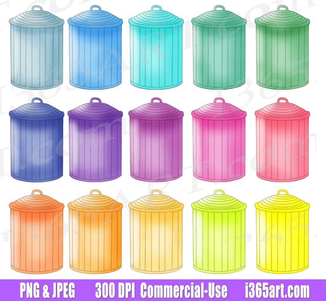 Trash Can Clipart, Trash Can Clip Art, Trash Bin, Garbage Can ...