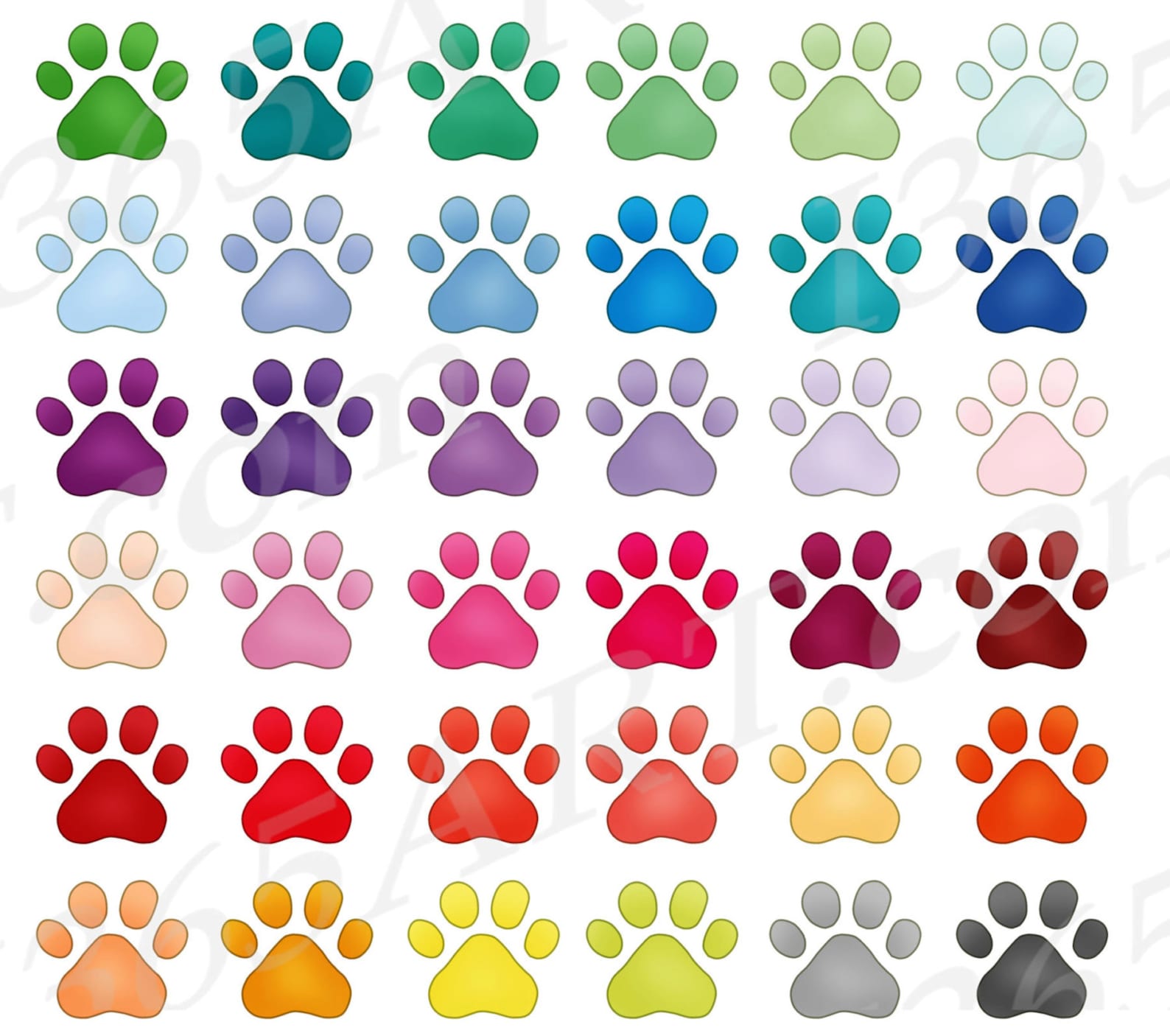 Paw Print Clipart, Dog Paws Clip Art, Pet Paw Prints, Pet Loves ...