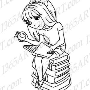 Clipart Girl, Girl Clip Art, Digital Stamp, Coloring Page, Scrapbooking ...